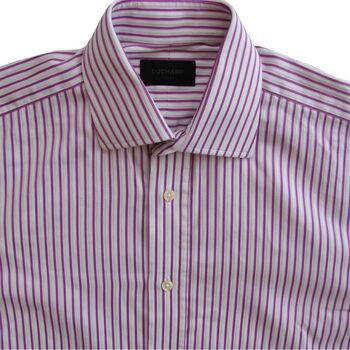 DUCHAMP LONDON Shirt Mens 15 S White – Purple Stripes - TEXTURED ...