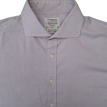 TM LEWIN 100 Shirt Mens 16 M Lilac SEMI FITTED - Brandinity